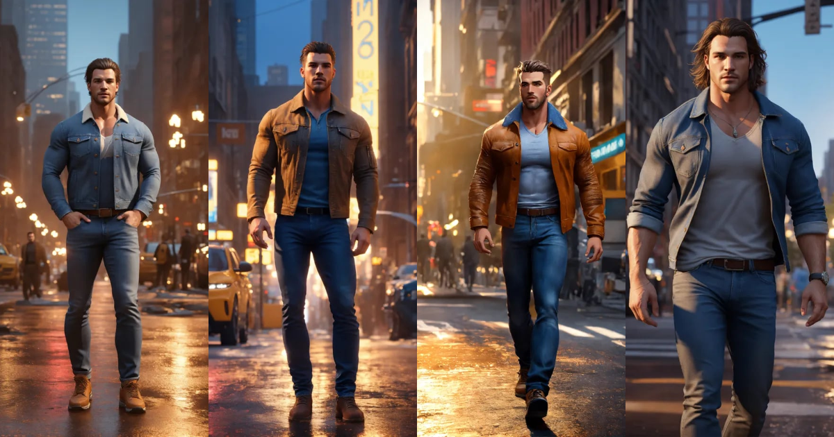 Lexica - Full body of a Handsome Muscular white man with shoulder ...