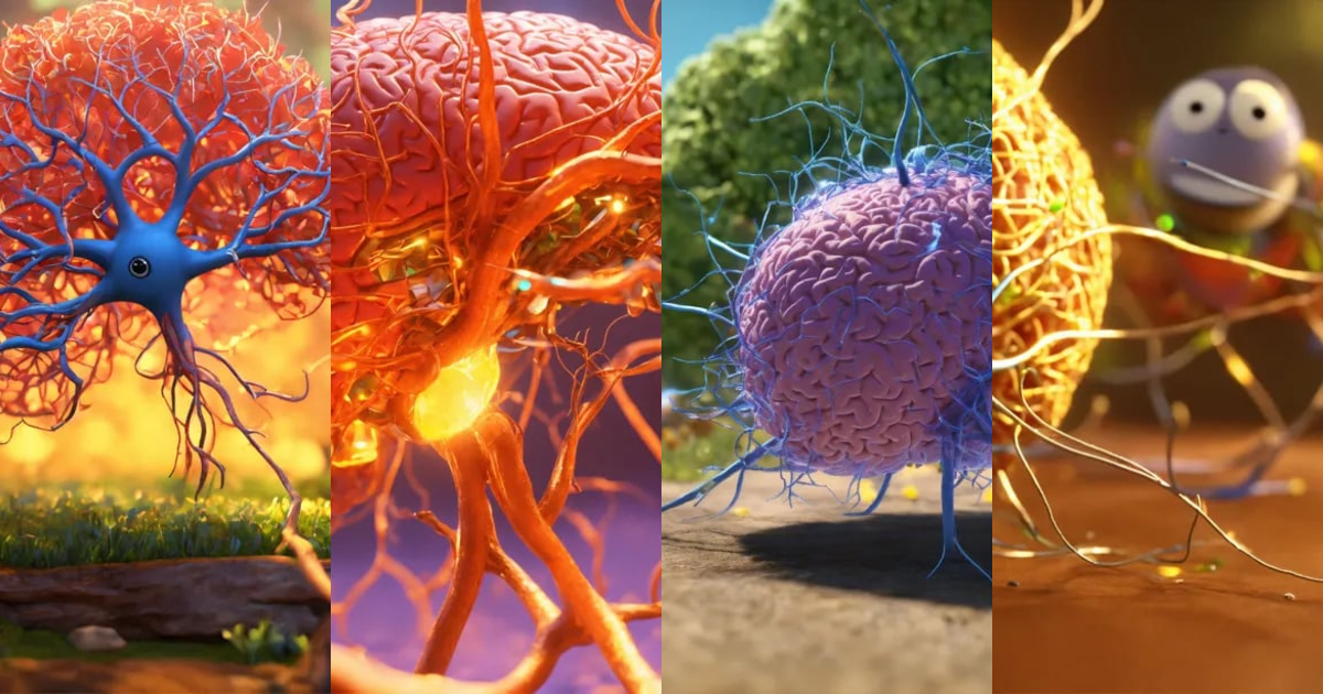 Lexica - Neuron, brain, 3d, made by pixar studios,