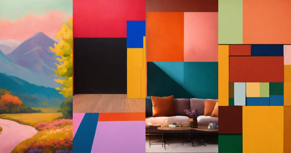 Lexica - A color block painting with two or three complementary colors, 8k