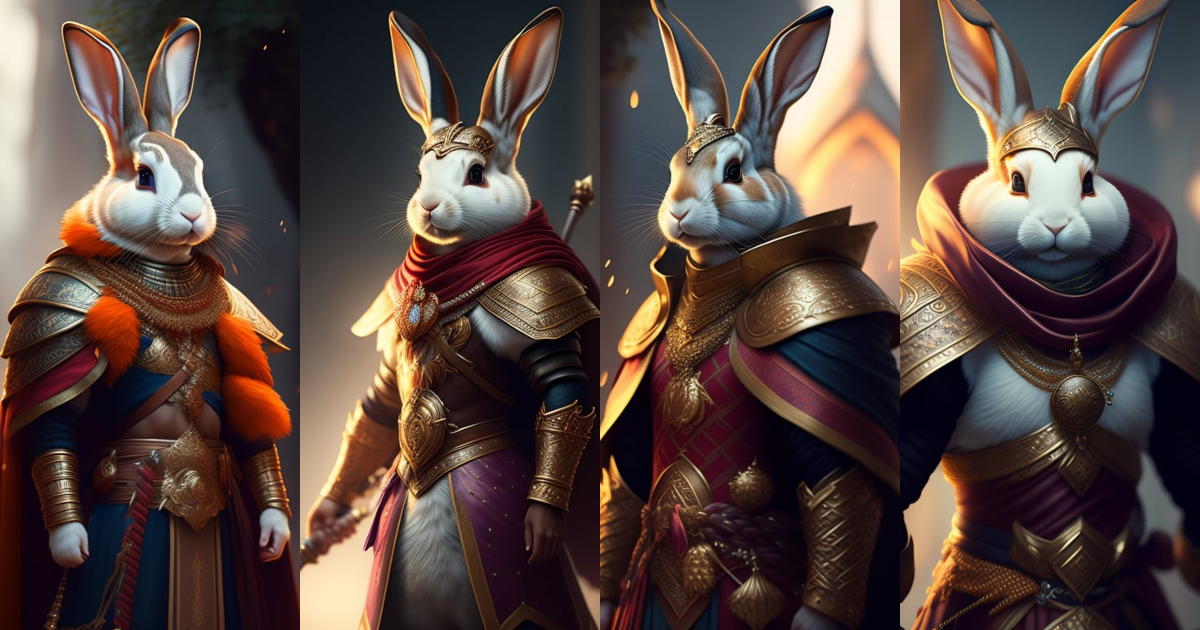 Lexica - An anthropomorphic rabbit male wizard dressed as a warrior ...