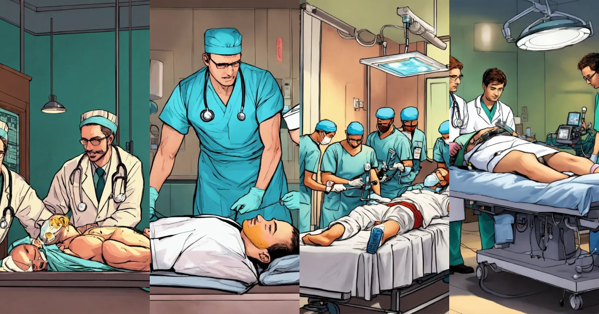 Lexica - Comic A group of doctors doing Operation