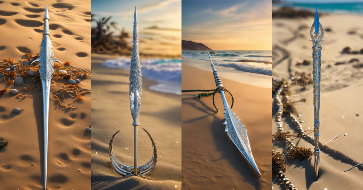 Lexica - 8k, picture of a narrow and delicate toothed spear with sharp ...