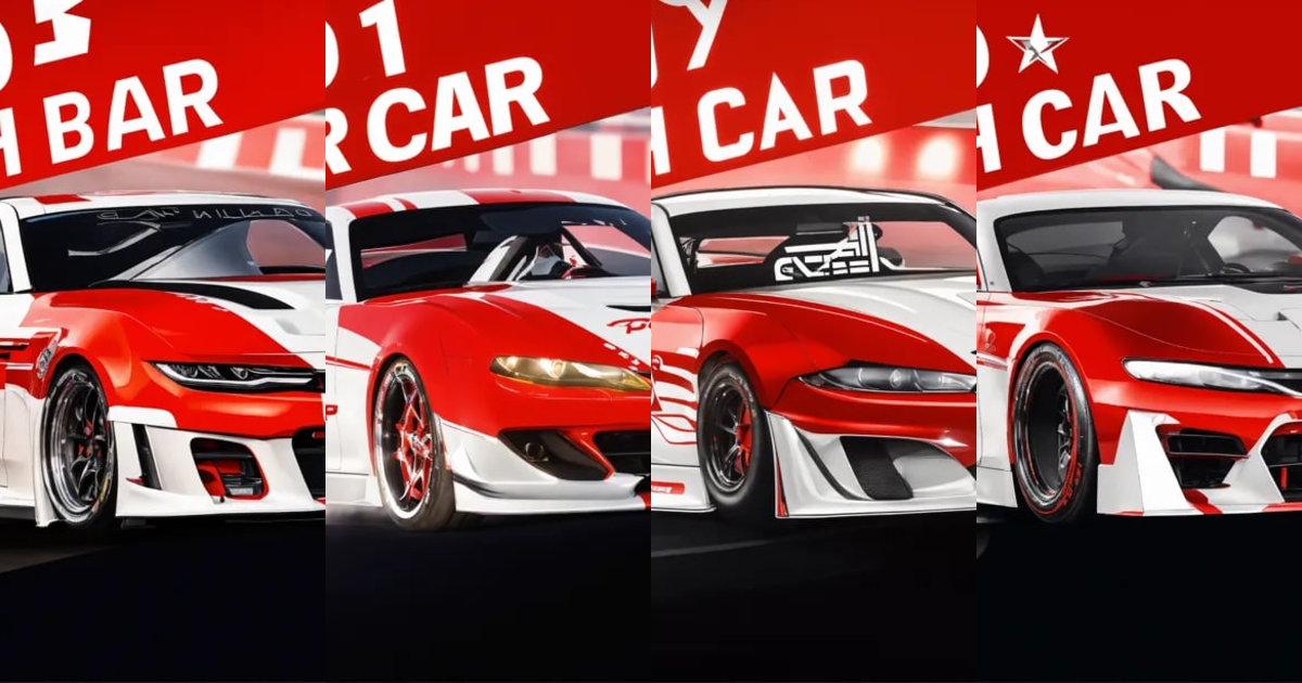 Lexica - Bahrain red and white vector clean modern car drag race car ...