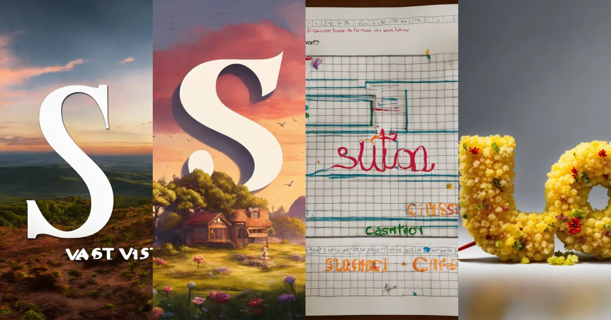 Lexica - Write the word VAST on a white background with the letter S