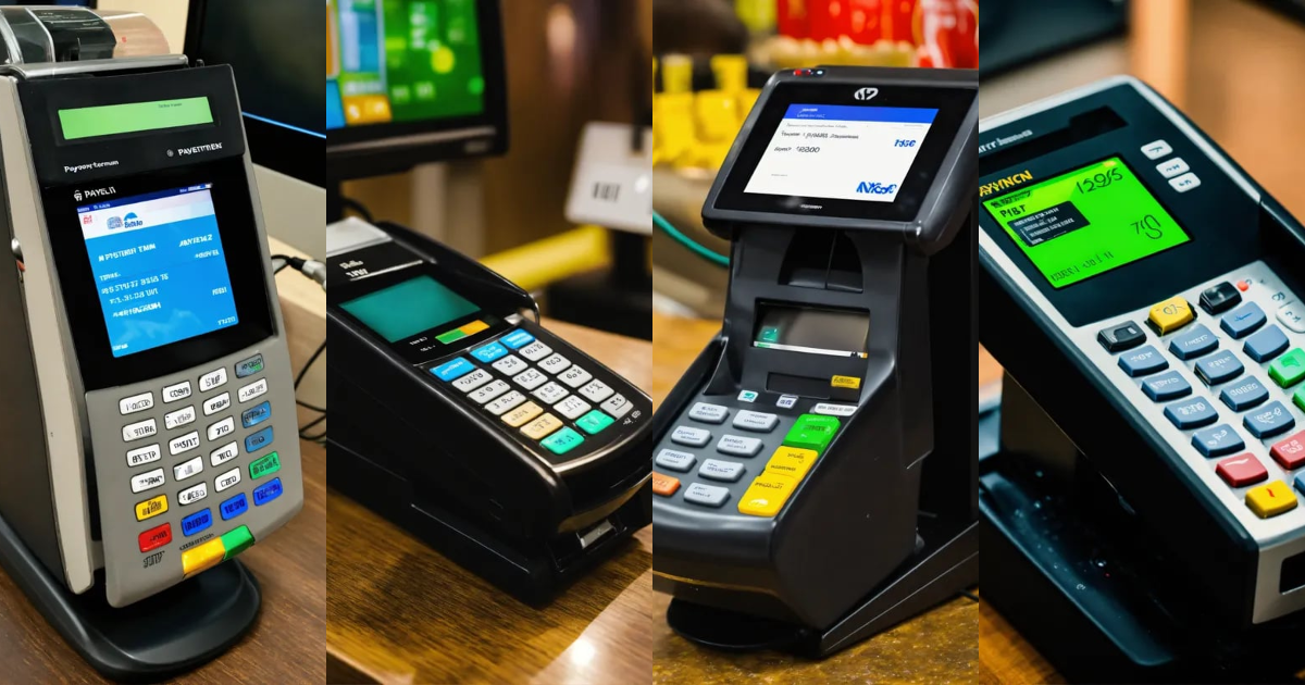 Lexica - A photo of a payment terminal. The terminal is being used to process a payment.