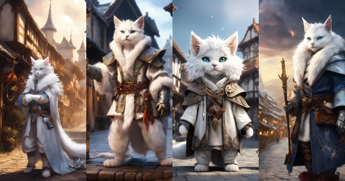 Lexica - Sorcerer Humanoid Cat Furry, White Fur, Silver Dragon Heritage ...