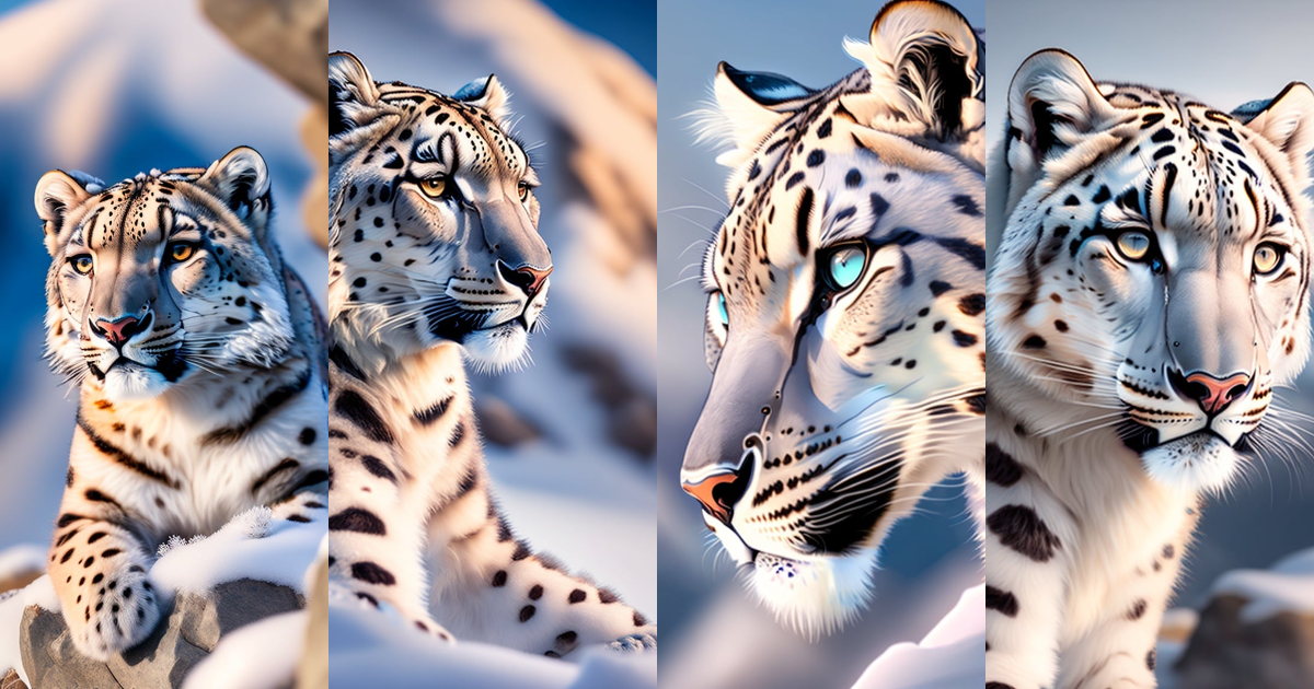 Lexica - A close-up shot of a snow leopard, its fur covered with frost ...