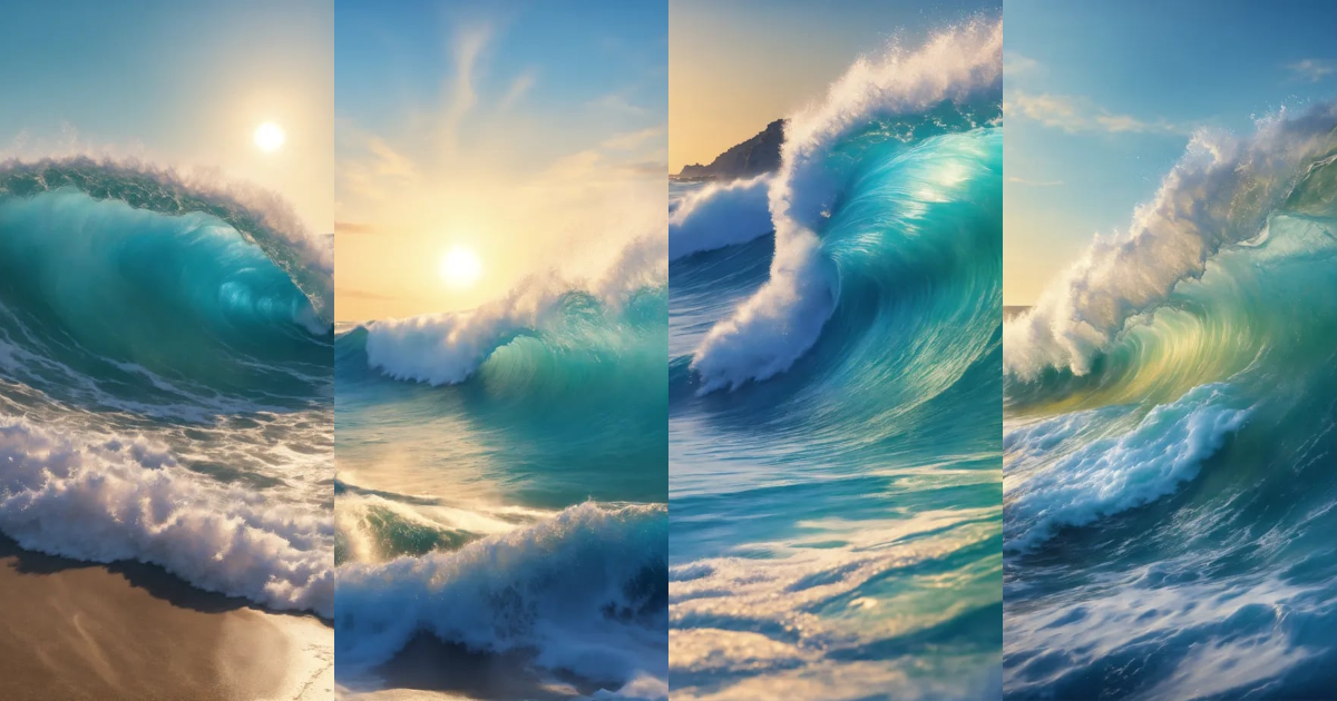 Lexica - Sea wave long , noon, daylight(blue sky),sea wave with foam ...