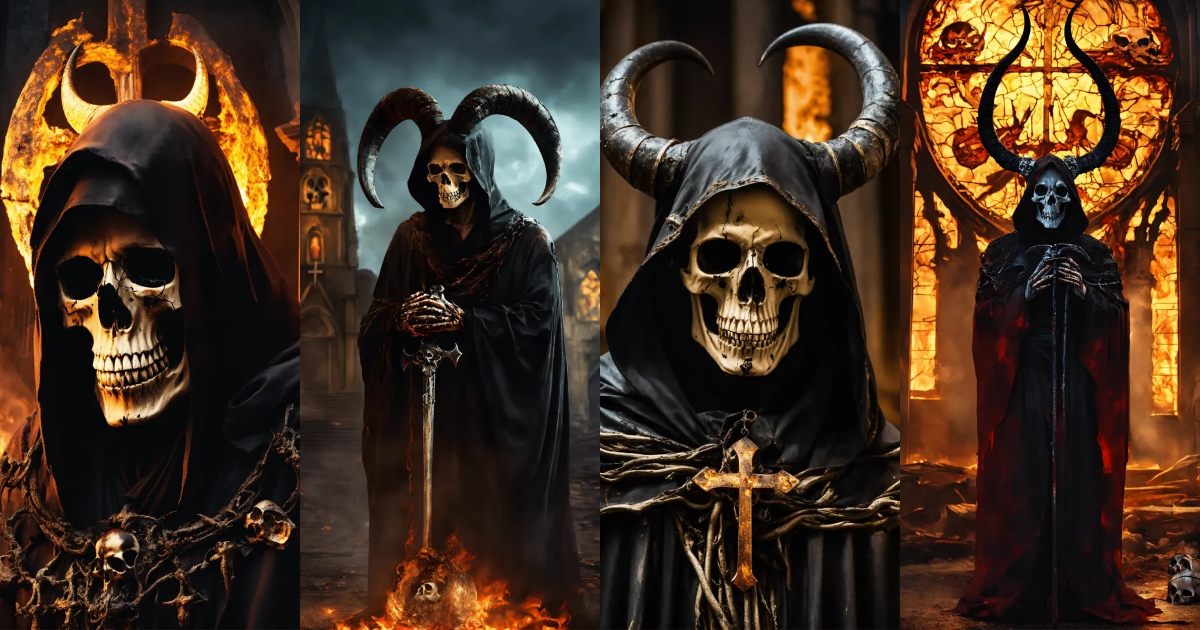 Lexica - Skull, grim reaper, death, rotting flesh, glowing eyes ...