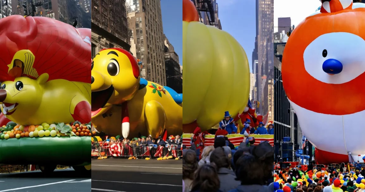 Lexica - Vintage thanksgiving day parade floats in new york city