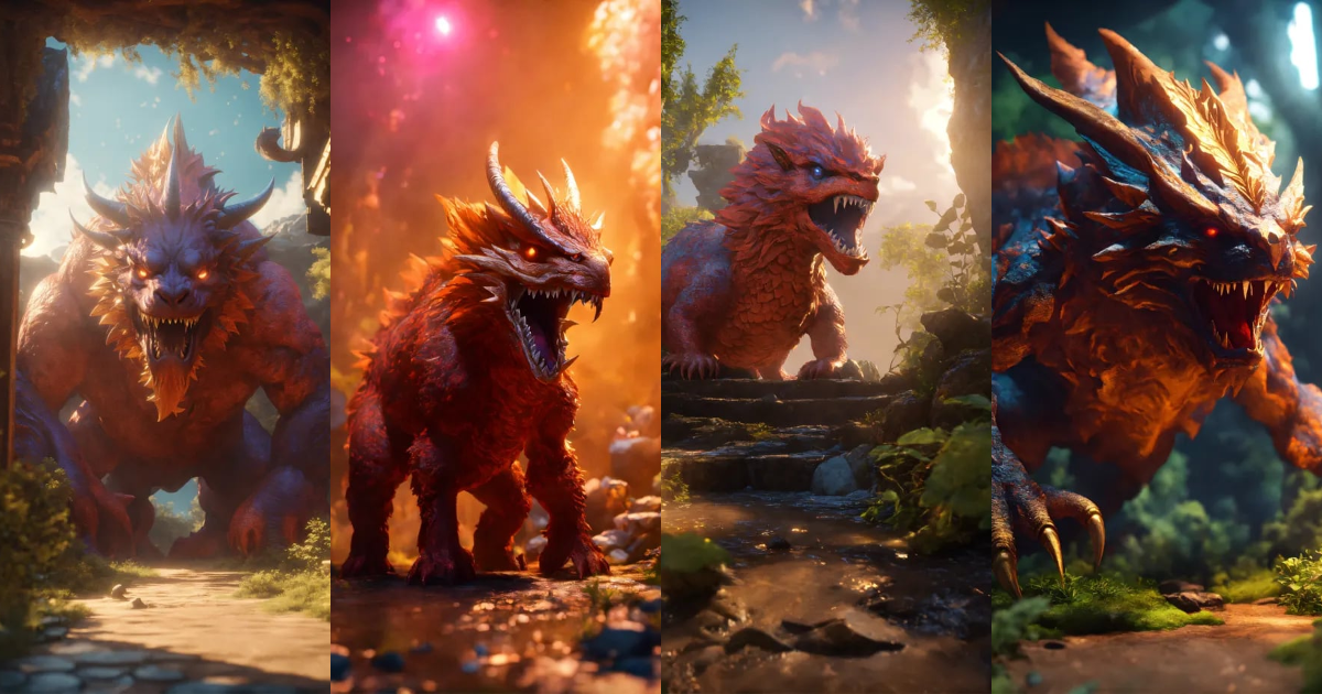 Lexica - Absurd environment with volumetric lighting, mythical monster ...