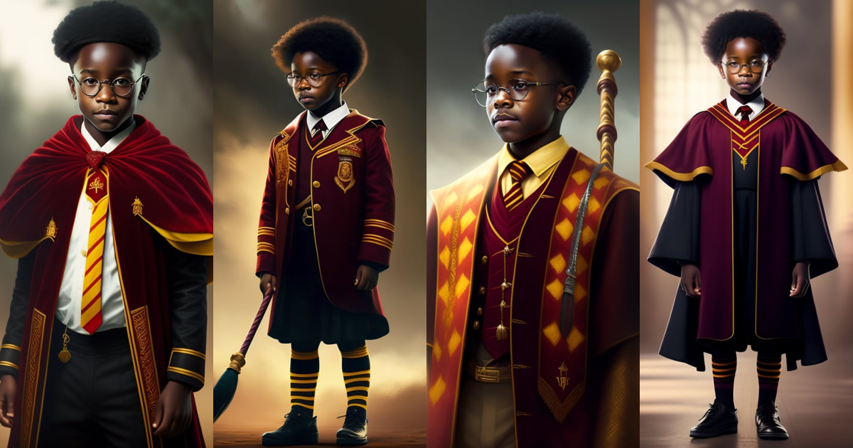Lexica - Full shot young african harry potter, gryffindor quidditch ...