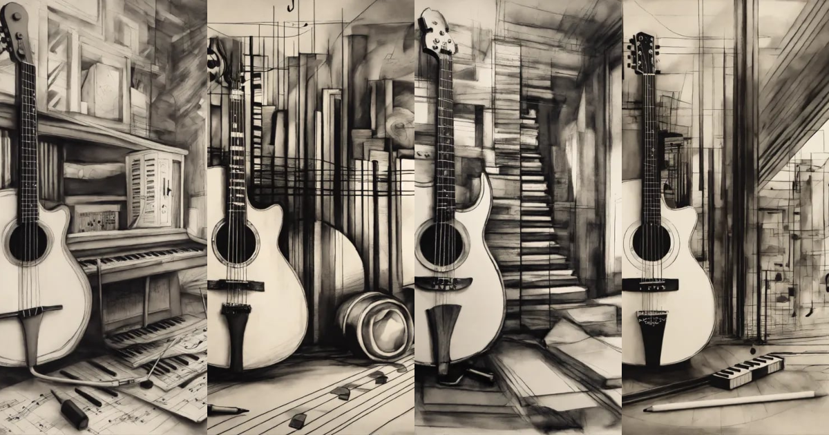 Lexica - Create a pencil sketch art composition with an abstract ...
