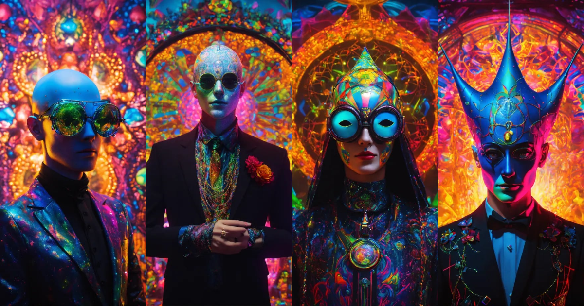 Lexica - Photorealistic 3D portrait of DMT machine jester Lord ...