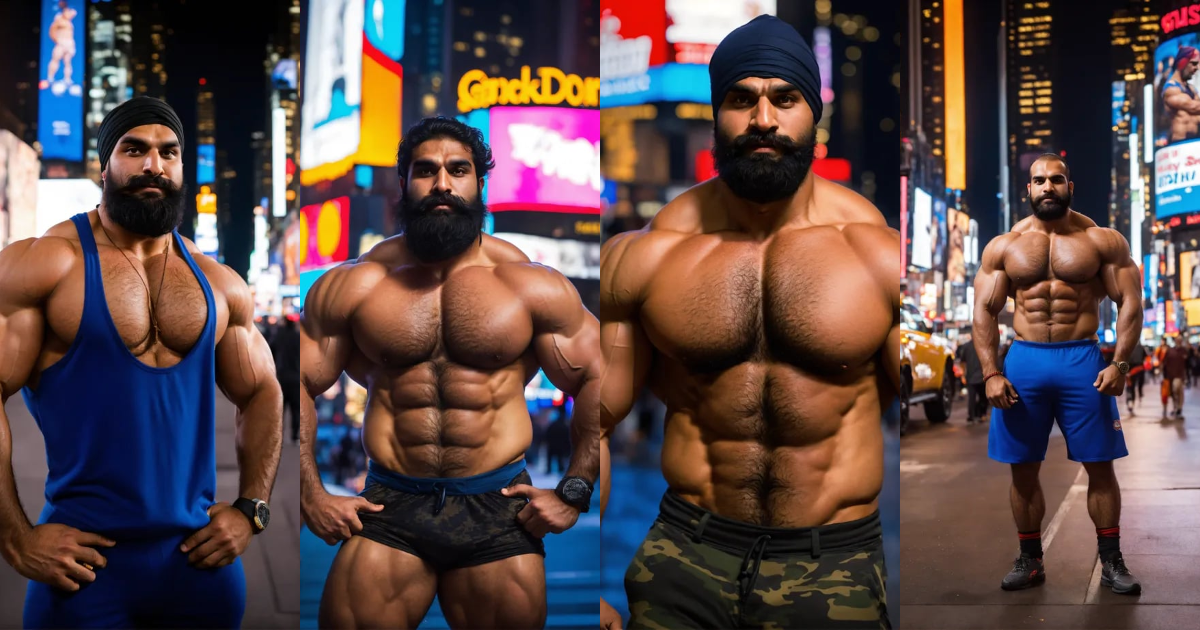 Lexica - 30-year-old hairy man with big muscles, Varinder Singh Ghuman ...
