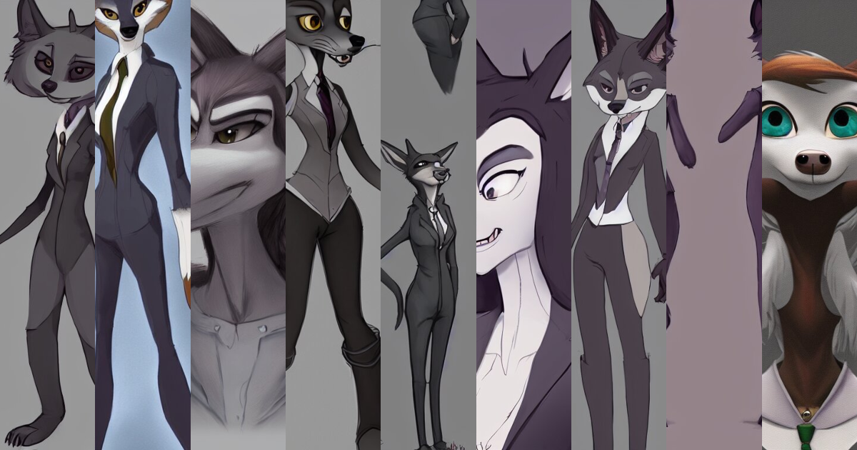 Lexica - Concept art of anthromorphic female wolf, in style of cory ...