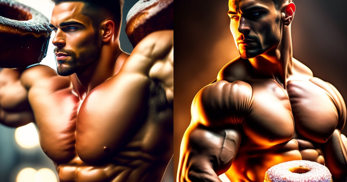 Lexica - Bodybuilder sam bankman-fried lifting donuts at the gym ...