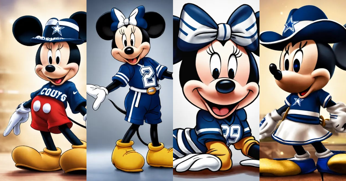 Lexica - Digital art of Minnie Mouse wearing a cowboys jersey on a ...