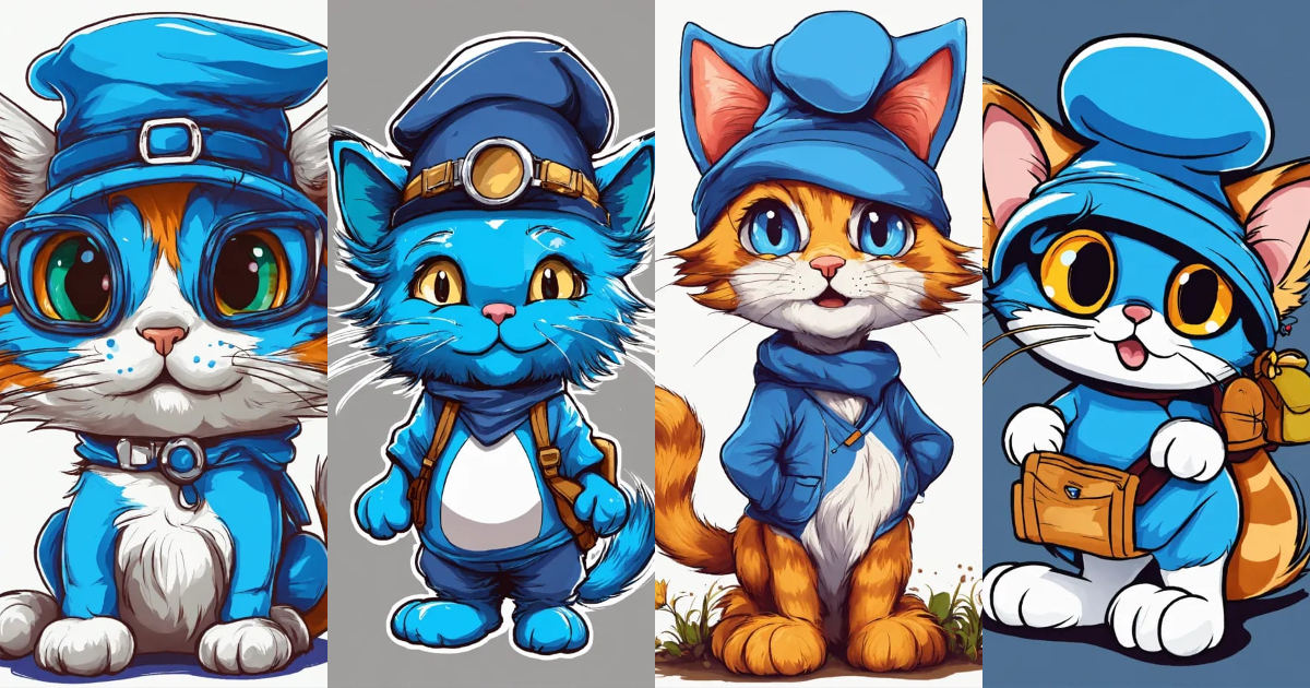 Lexica - Smurf Cat,T-shirt design, pro vector, full design on white ...