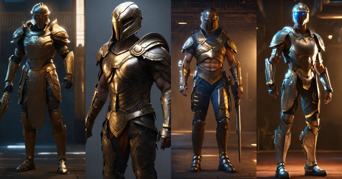 Lexica - Full body of a sci fi gladiator, slender body proportions ...