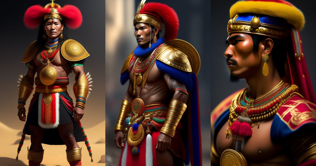 Lexica - Peruvian inka warrior, with gold ornaments, trending on artstation