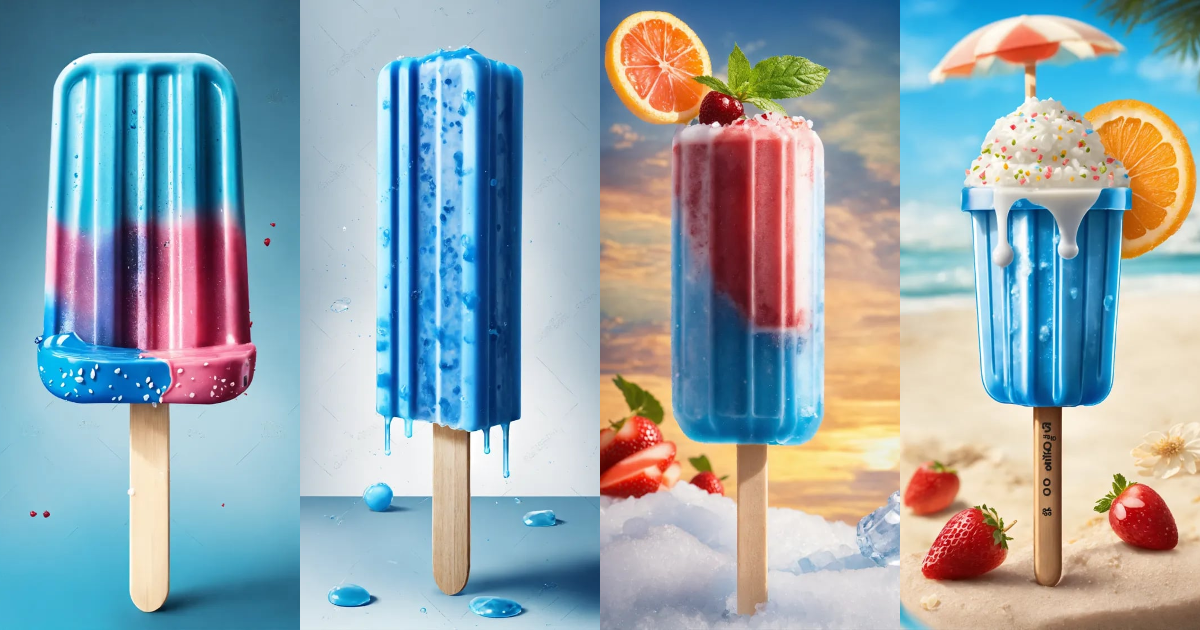 Lexica - A very tasty blue popsicle on summer, high detailed, white ...