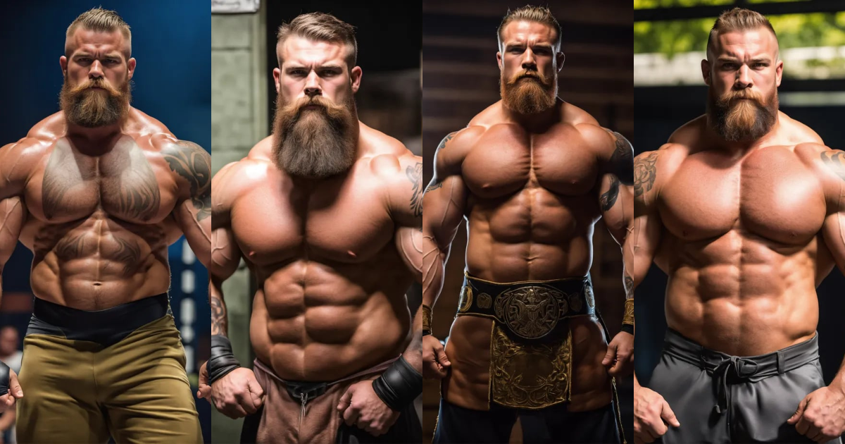 Lexica - 30-year-old wrestler with big muscles, bodybuilder, viking, big