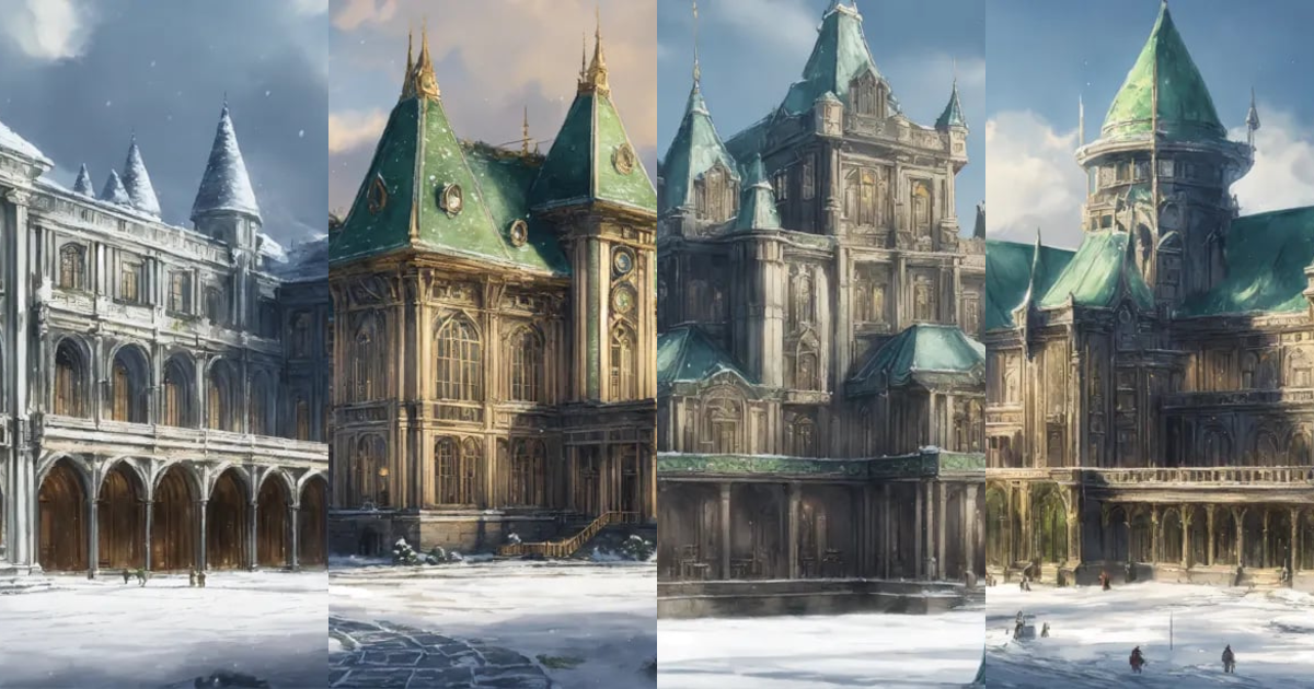 Lexica - Drawing of a fully shown elegant vast high elf sci fi palace ...