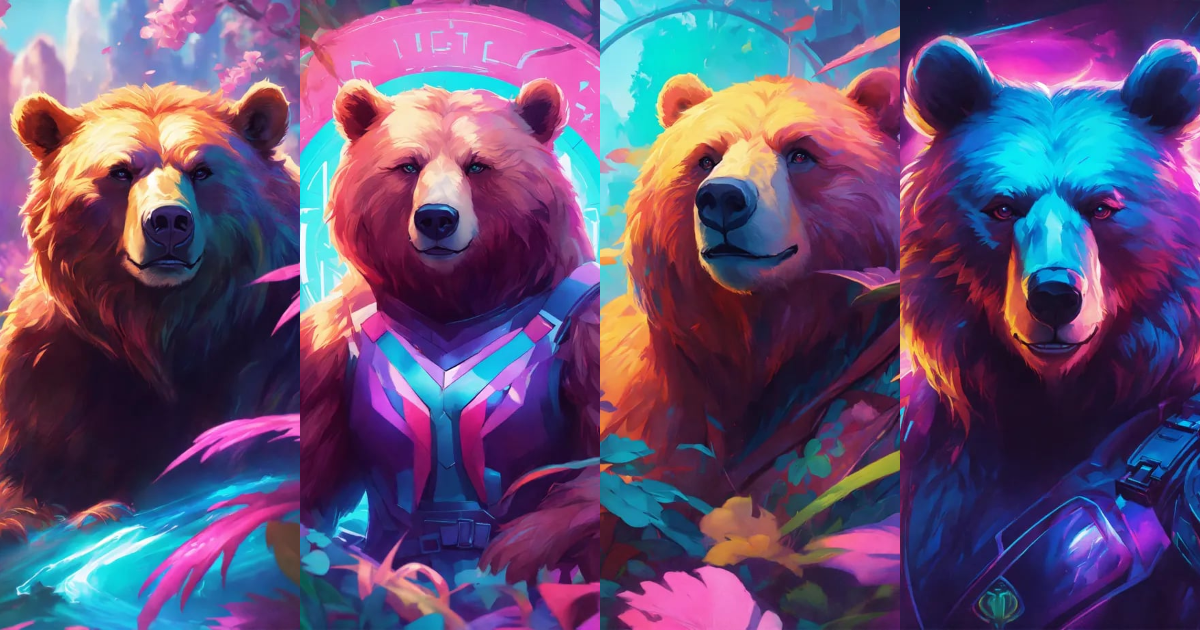 Lexica - Bear, league of legends, vaporwave aesthetic, colorful ...