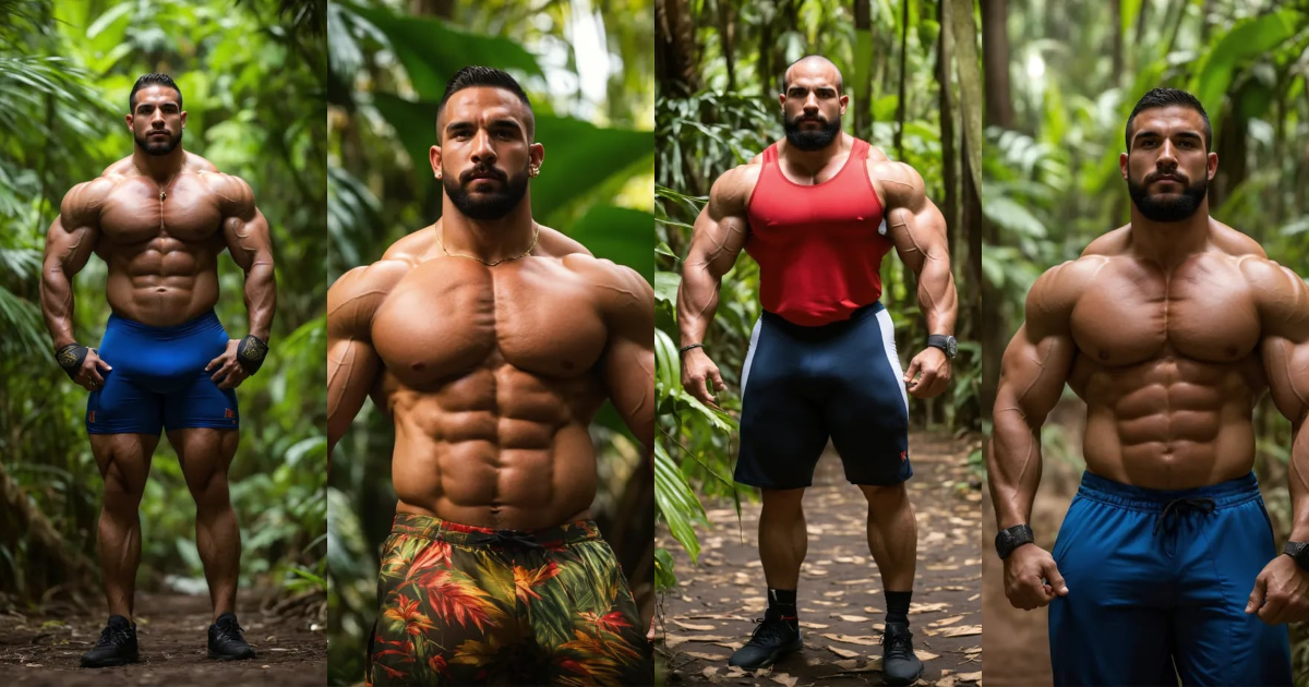 Lexica - 30-year-old man with big muscles, big bodybuilder, Puerto ...