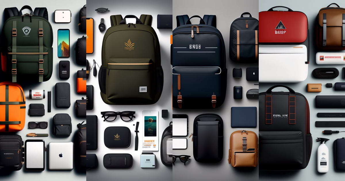 Lexica - Startup bro backpack, knolling image