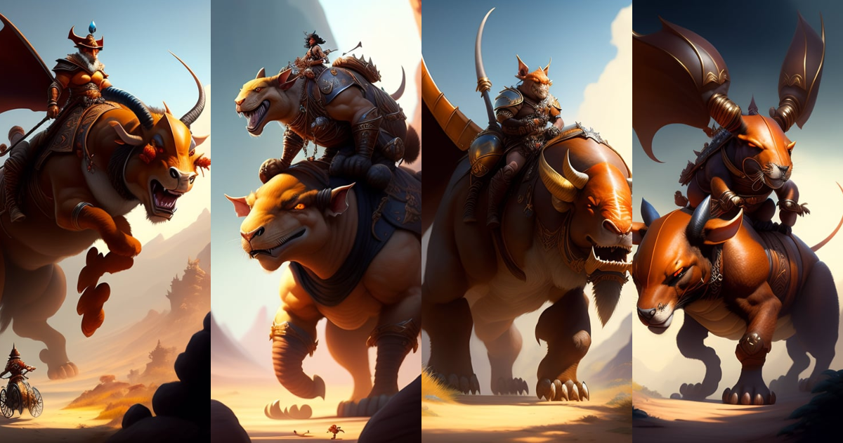 Lexica - An orc riding a giant ant, by justin gerard and greg rutkowski ...