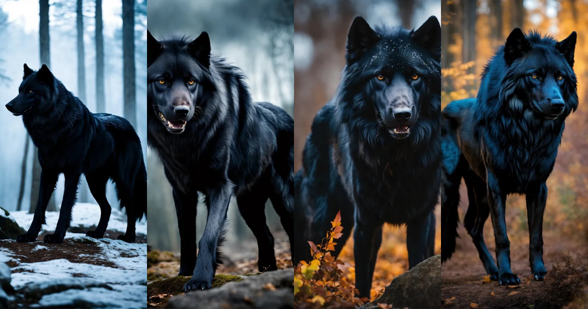 Lexica - Stunning black dire wolf