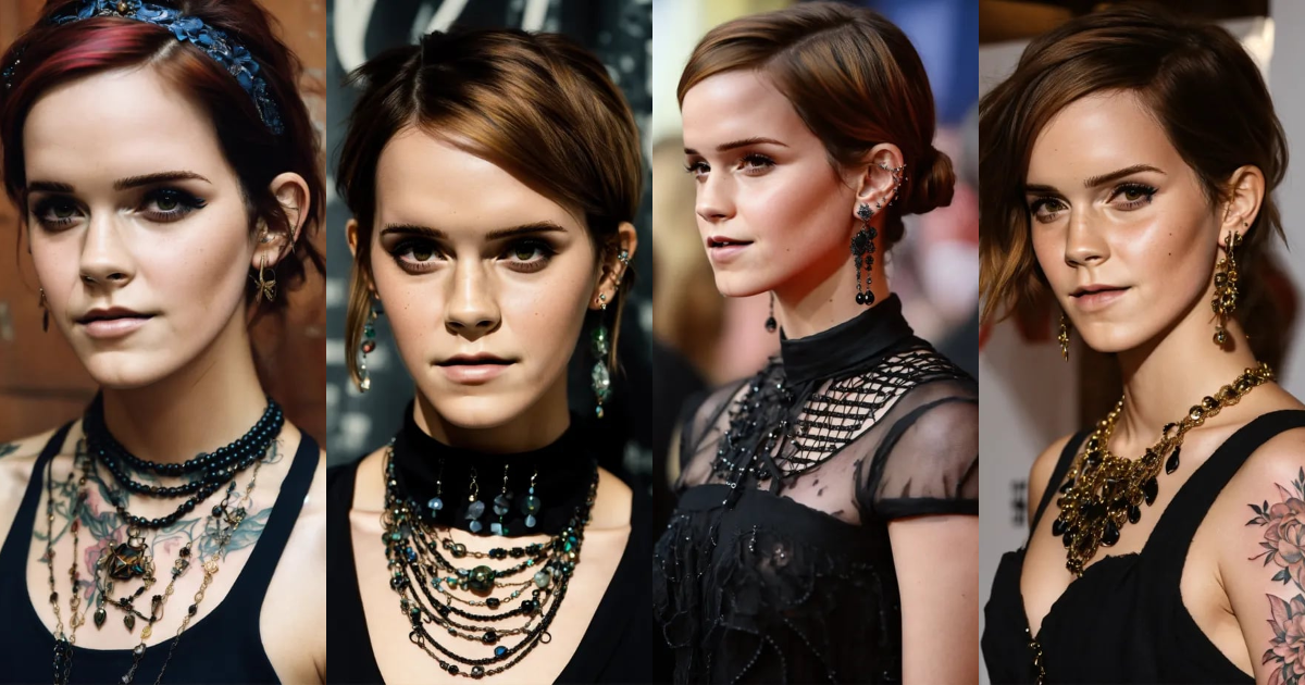 Lexica - Emma watson goth punk multiple piercing tattoos sleeves