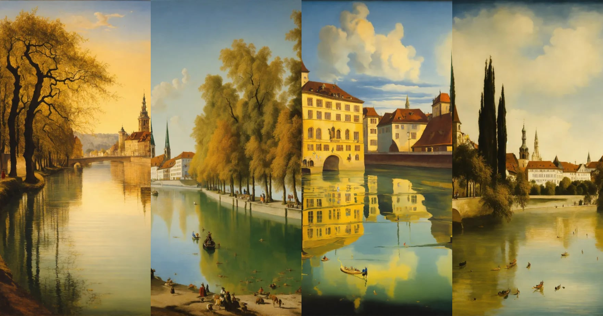 Lexica - Salvador Dali’s painting Danube Bank in Ulm, Germany