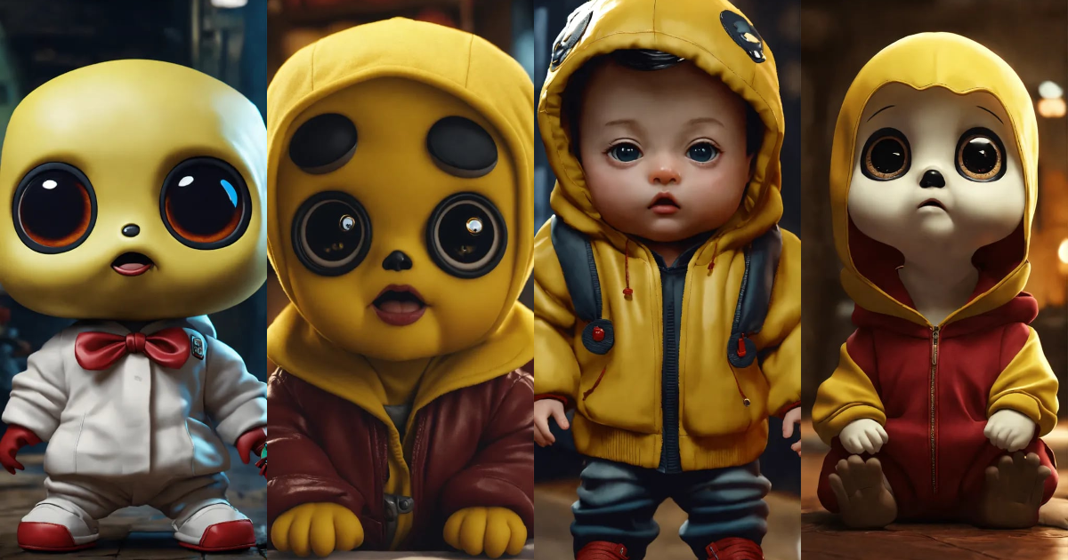 Lexica - Ghostface as a cute baby, cartoon effect, very big eyes. More ...