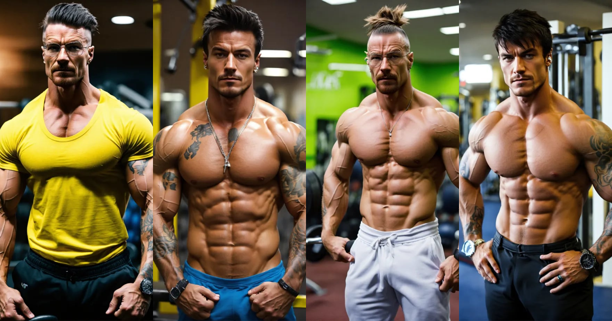 Lexica - Bodybuilder Walter White zyzz pose in the gym