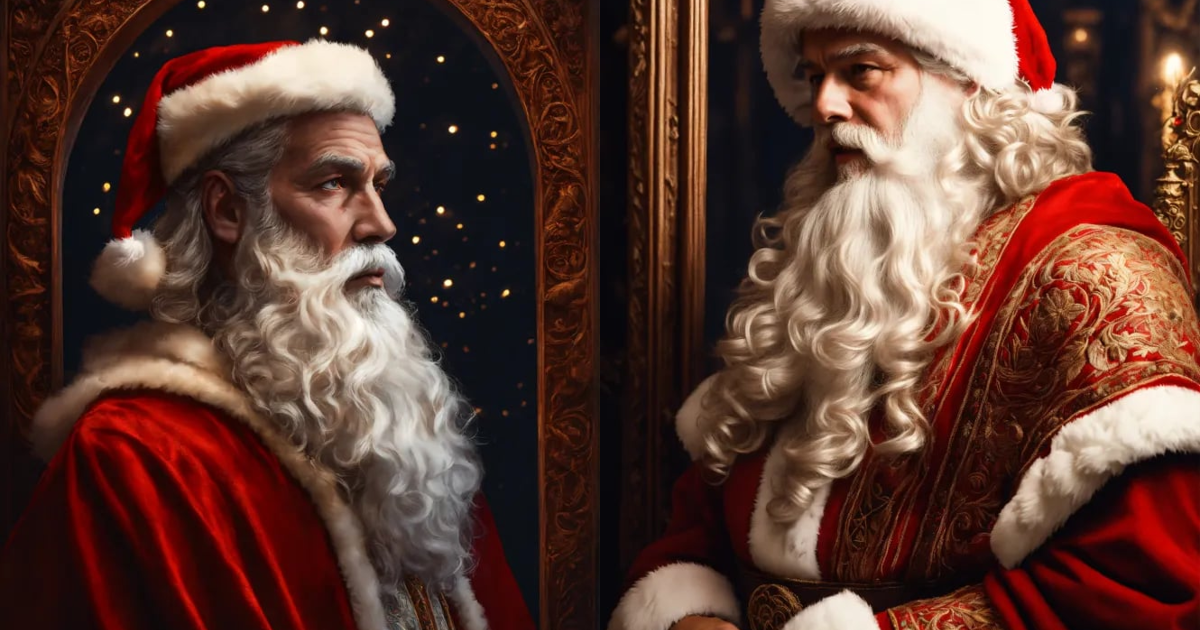 Lexica - Beautiful medieval Santa Claus sideview portrait, intricate ...