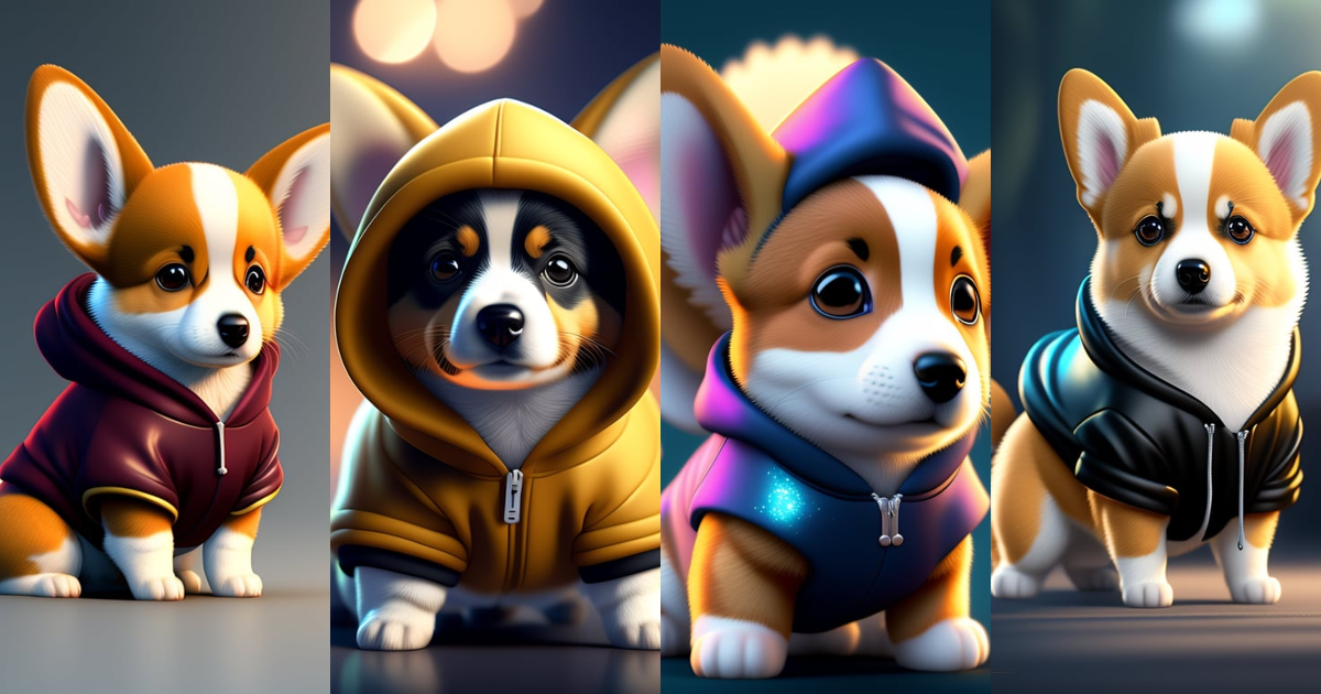 Lexica - Concept art of Little adorable mascot angel corgi wearing a ...