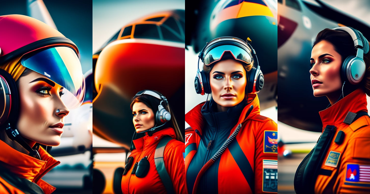 Lexica - Cyborg pilot russian women infront of jet, picture, with ...
