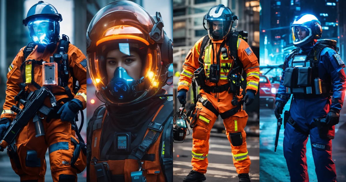 Lexica - First responders emergency workers futuristic