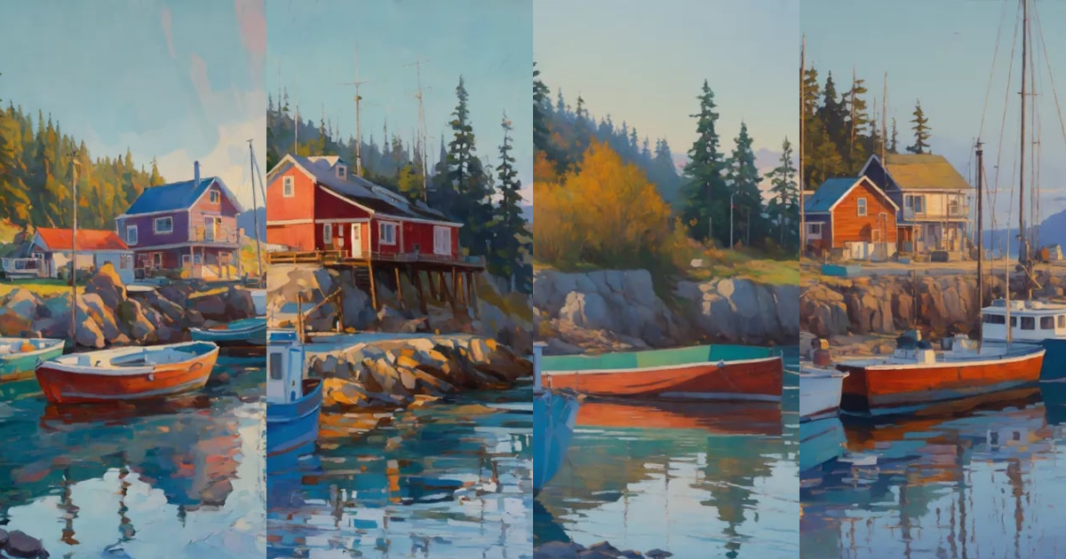 Lexica - Ocean, seashore, gaspé cliff, labrador landscape, rpg style ...