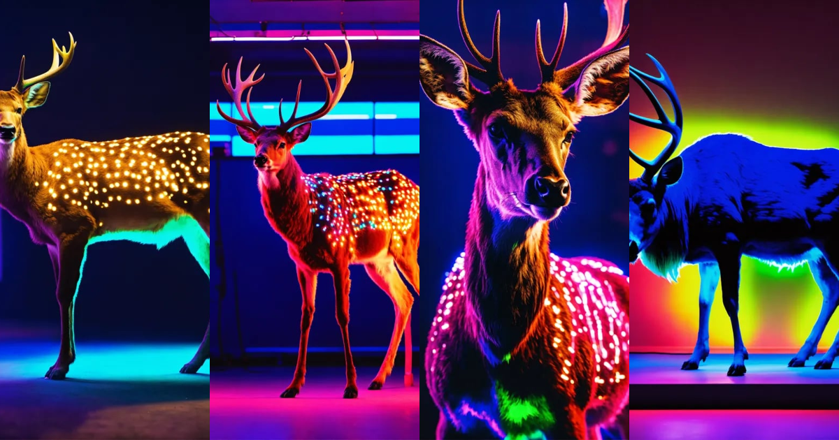 Lexica - Stunning male northern dear standing in a dark studio with ...