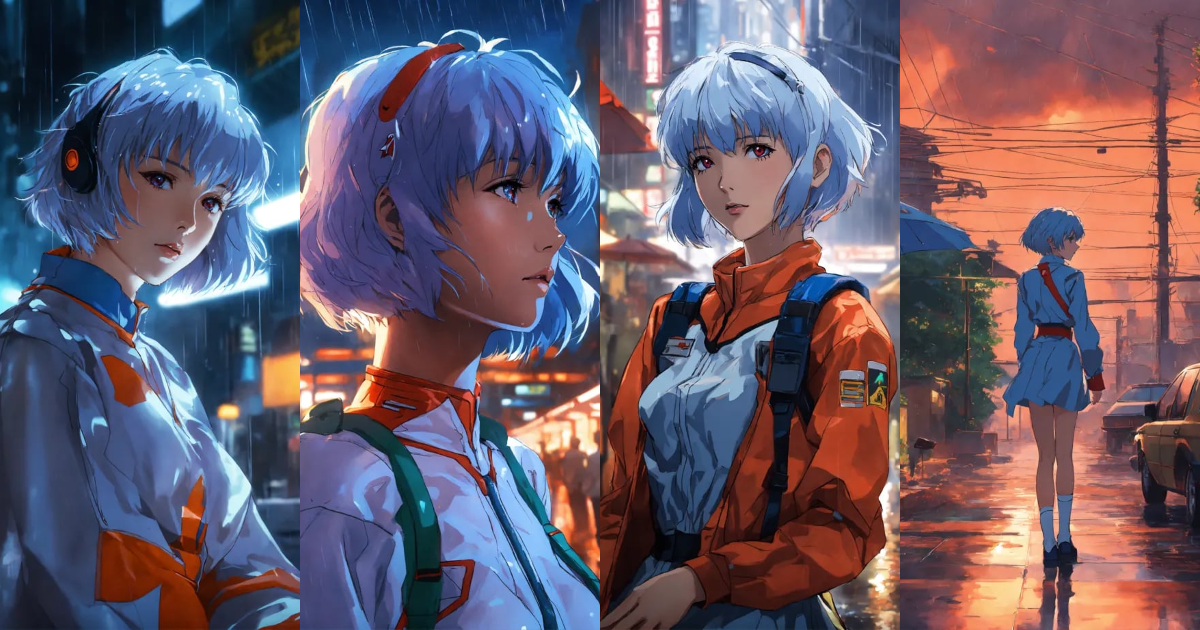 Lexica - Anime art of Rei Ayanami from Neon Genesis Evangelion ...