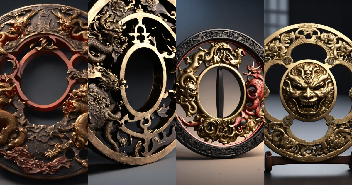 Lexica - Complex 3d render ultra detailed of a demon tsuba, nanako ...