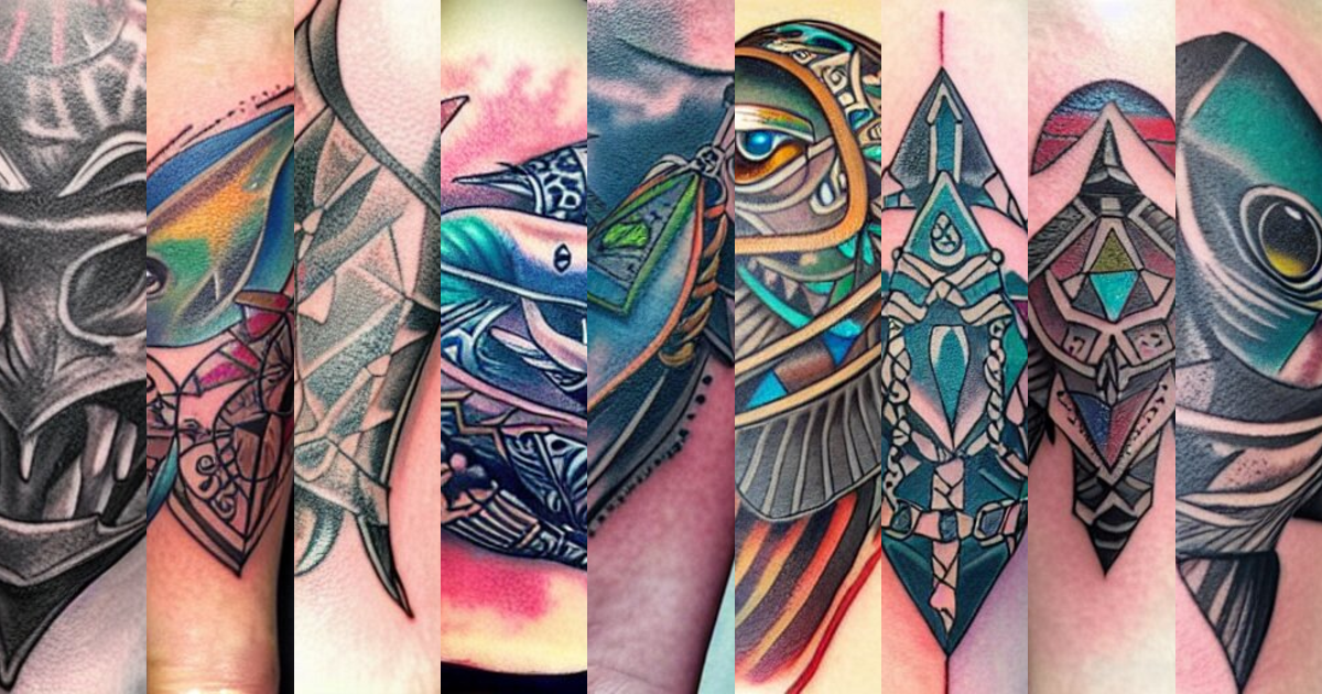 Lexica - Tattoo of zelda windfish tribal realistic