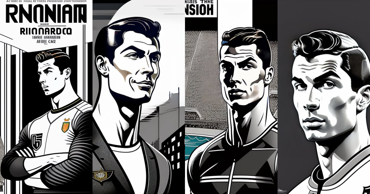 Lexica - Cristiano Ronaldo, illustrated by hergé, style of tin tin ...