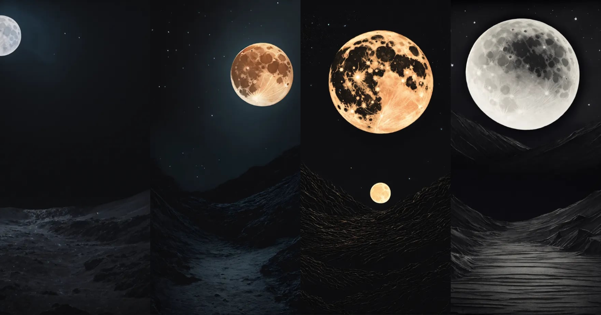 Lexica - Mid night black rough paper background with shadows and moon light