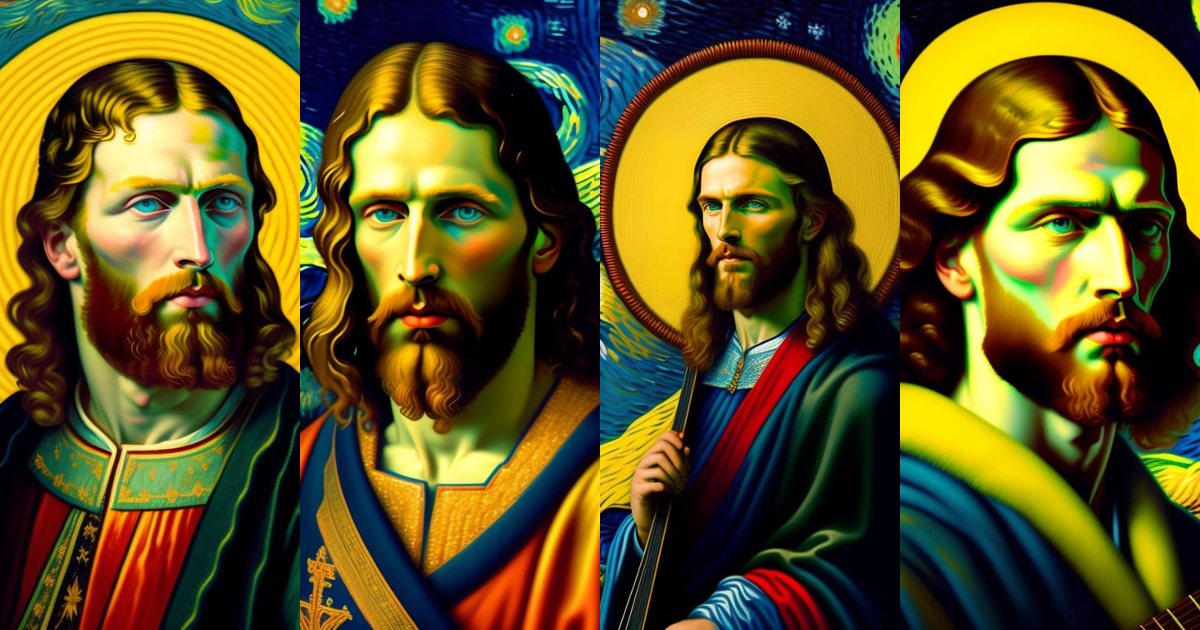 Lexica - Jesus christ as a rockstar in empressionism style van gogh