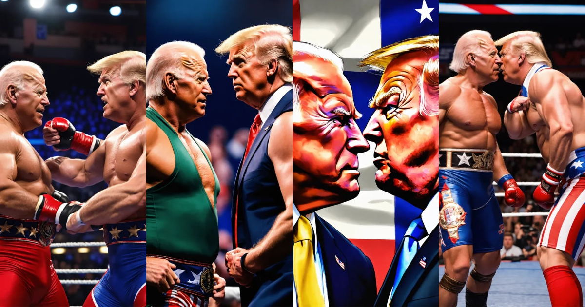 Lexica - Photo realistic shot of Joe Biden and Donald Trump as ...